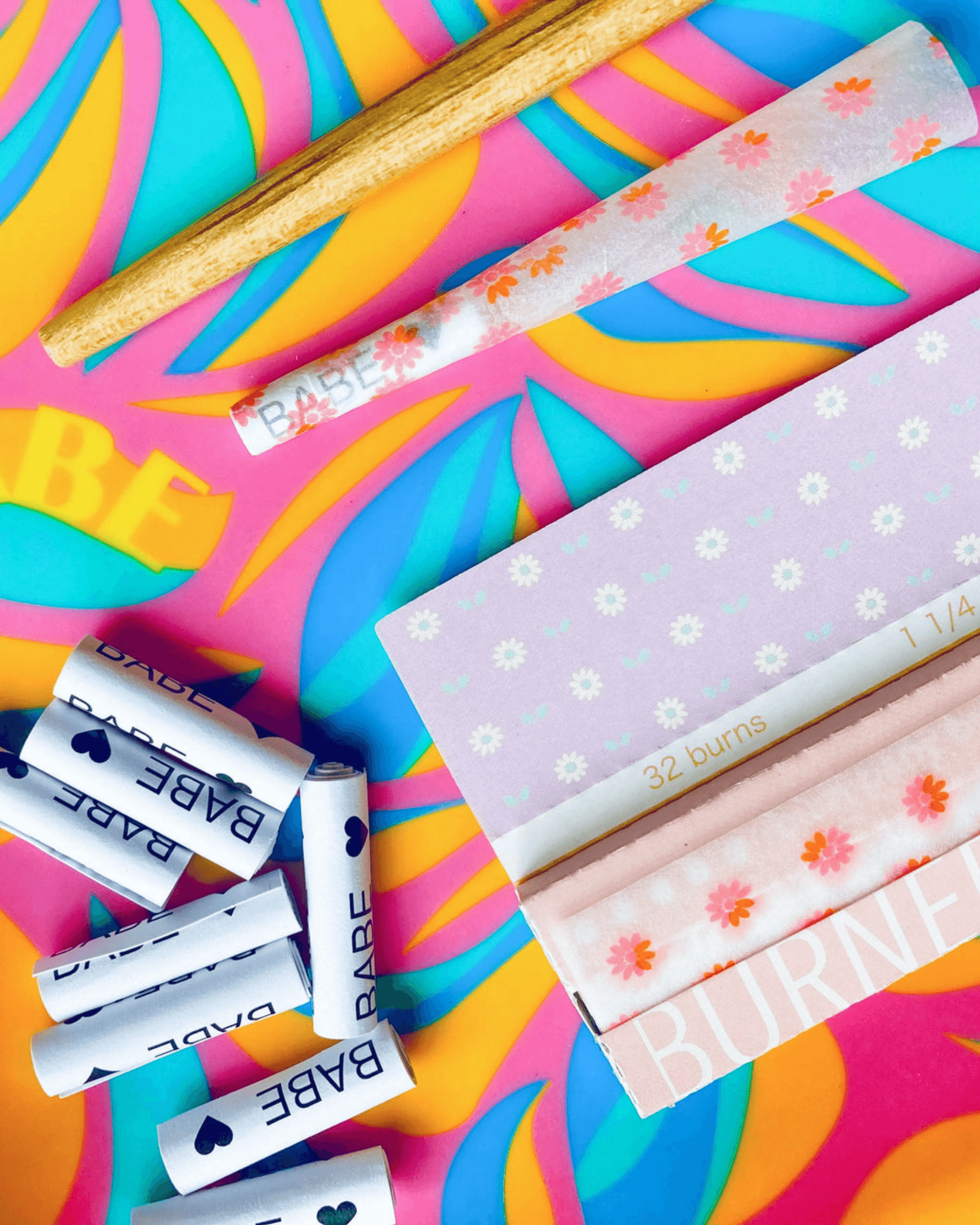 Shop Cute 70s Floral Rolling Tray By Burner Babe- PARA