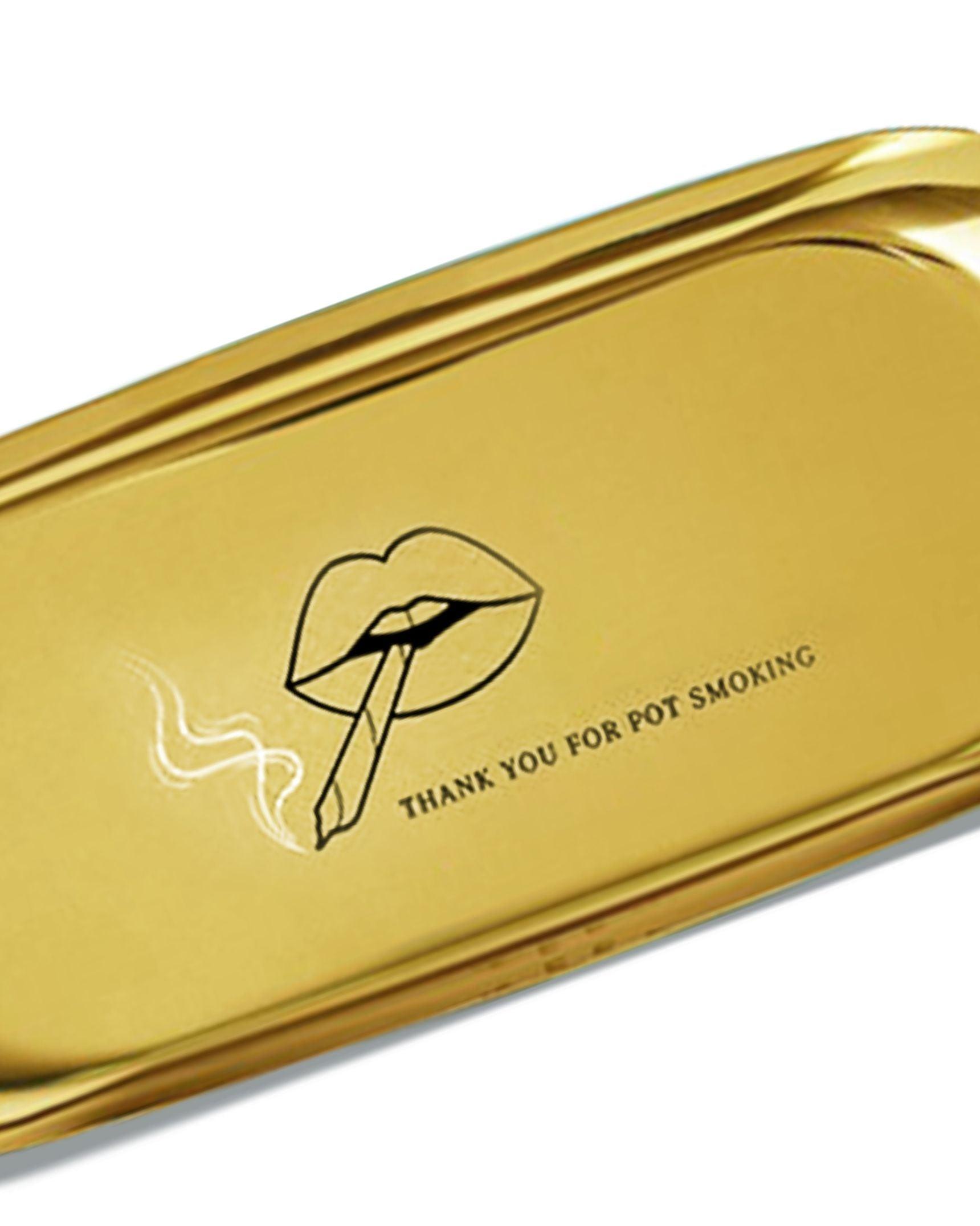 Shop Rolling Trays - Stainless Steel Gold- Thank You For Smoking- PARA
